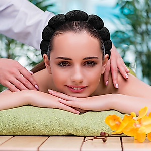 Spa Headband for Washing Face, Makeup, Facial and Skincare. Bubble Skin Care Head Band. Puffy Terry Cloth, Non Slip Get Ready Hairband for Women, Teens, Girls. Cute Hair Accessories.