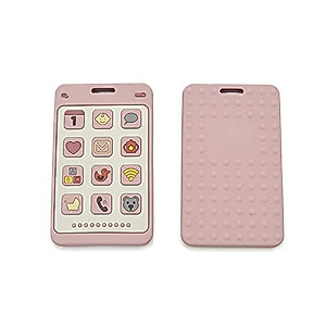 The Wondering Child Silicone Baby Teether Phone - Soft, Flexible, Non-Toxic Teething Toy