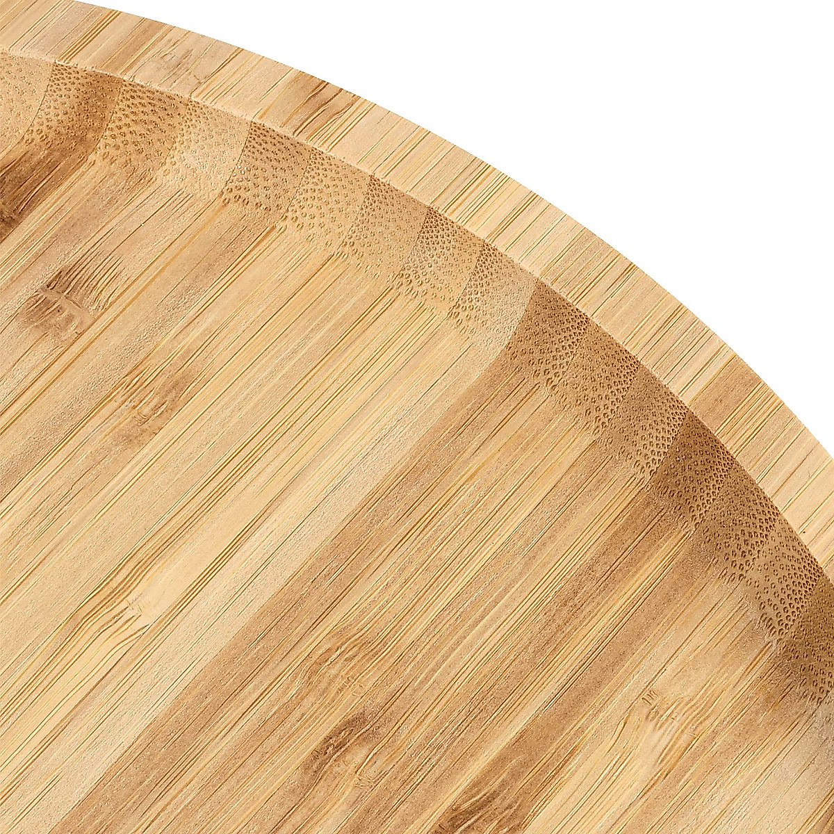 JOIKIT 5 Pack 12 Inch Bamboo Round Platter, Fine Polished Round Wood Plates Bamboo Serving Tray for Holding Fruit, Bread, Cheese, Nut, Coffee, Tea, Plant Saucer