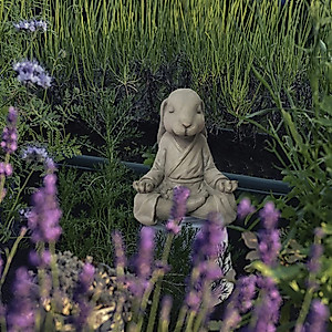 World of Wonders Zen Animals Meditation Outdoor Garden Statues | Asian Patio Decor and Front Yard Statues | Garden Welcome Statue Zen Items for Office - Rabbit