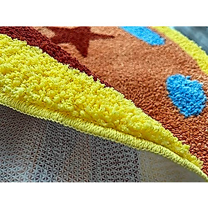 EXIGENT Premium Orange Ball Ultra Soft Anti-Slip Floor Door Mat Rug (OrangeBall)