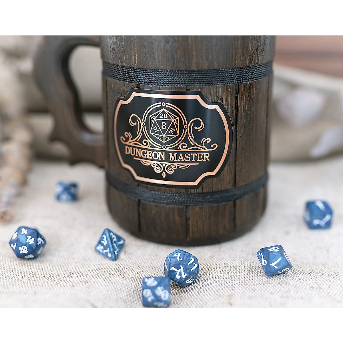 Dungeon Master Beer Mug. Dungeon and Dragons Mug. Dungeon Master Stein. D&D Gift. Wooden Beer Stein. Best Gift. Wooden Beer Mug. Wood Beer Mug Gamer Gift Beer Tankard K145