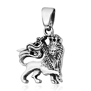 AeraVida Rasta Lion of Judah .925 Sterling Silver Pendant
