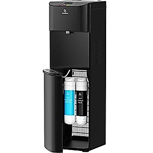 Avalon A13BLK Electric Bottleless Cooler Water Dispenser-3, Digital Clock with Temperature Control, Self Cleaning, Black Stainless Steel