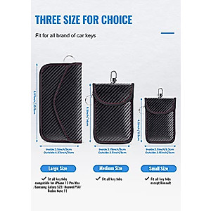 lanpard Faraday Bag for Key Fob(2 Pack), Faraday Cage Protector, Car RFID Signal Blocking Key Fob Protector, Double-Layers of Shielding Carbon Fiber Material Anti-Theft Faraday Pouch