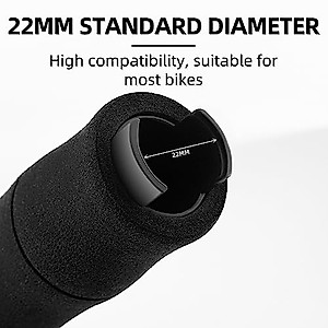 ROCKBROS Bike Grips Shock Absorption Foam Bike Handle Grips Soft Comfortable Non-Slip Double Locked on Mountain Bike Grips for BMX MTB Mountain Beach Cruiser Scooter E-Bike