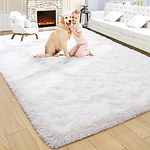 Noahas 8x10 Area Rugs for Living Room,Cream White Fluffy Bedroom Rug,Big Fuzzy Carpet,Thick Shag Rug,Large Living Room Rugs,Shaggy Rugs for Bedroom,Soft Kids Rug Non Slip Reduce Noise Room Decor