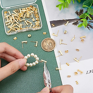 UNICRAFTALE 50pcs Rectangle Stud Earring Settings Stainless Steel Ear Stud with Loop and Ear Nuts 0.8mm Pin Earring Finding for DIY Jewelry Making