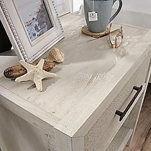 Sauder Pacific View Wood and Metal Nightstand in Chalked Chestnut Oak