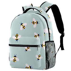 Niaocpwy Cute Cartoon Bee Backpack For Middle School Student, Durable Daypack With Adjustable Strap