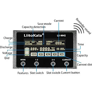 LiitoKala Lii-M4S 18650 Battery Charger Smart Universal Charger LCD Display for 26700 18650 26650 21700 AA Touch Button LCD Display Test The Battery Capacity