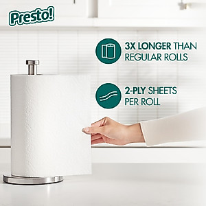 Amazon Brand - Presto! Flex-a-Size Paper Towels, 158-Sheet Huge Roll, 6 Count (Pack of 2), 12 Huge Rolls = 38 Regular Rolls