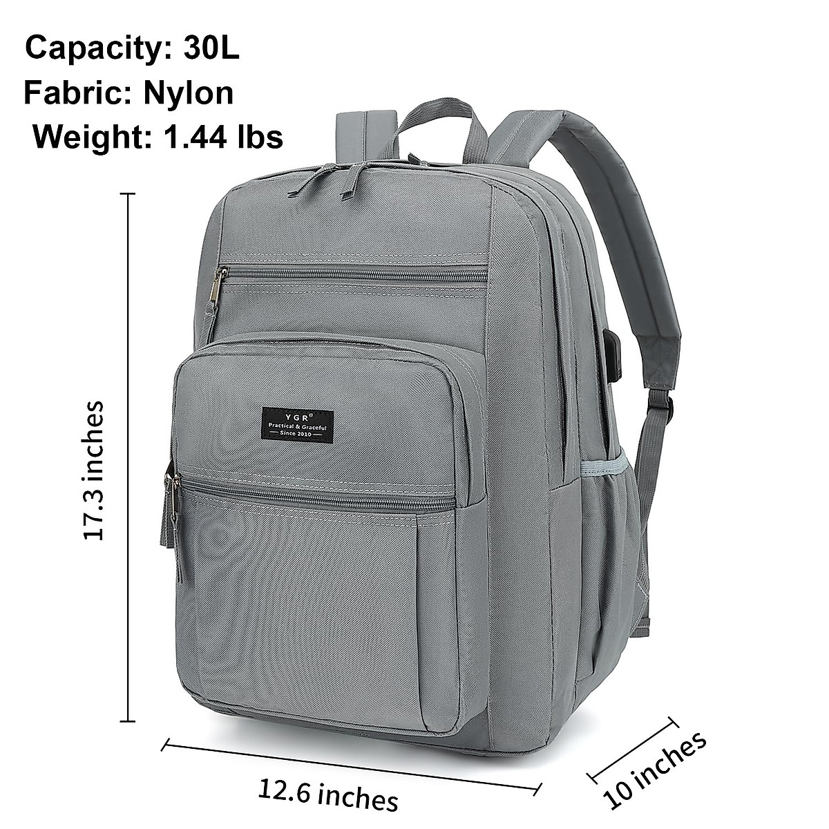 YGR Travel Laptop Backpack, Anti Theft Casual Rucksack Slim Business Laptop Backpack, Water resistant College Computer Bag Gift for Women, Men, College, Outdoor Sports, Work