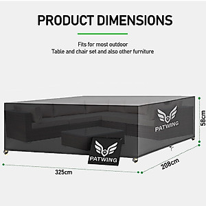 Patio Furniture Covers, Patio Table Cover, Heavy Duty 612D Outdoor Furniture Covers Waterproof, Windproof, Anti-UV for Outdoor Patio Furniture