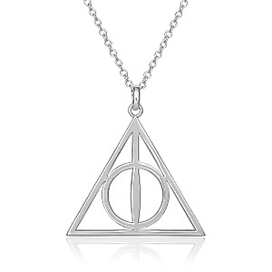 Harry Potter Womens Deathly Hallows Necklace - 18-inch Chain Necklace for Women Jewelry