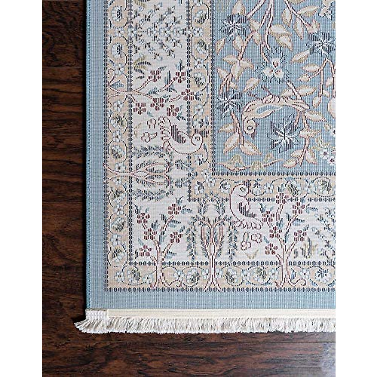 Unique Loom Narenj Collection Classic Traditional Textured Hunting Design Area Rug, 8 ft x 10 ft, Blue/Tan