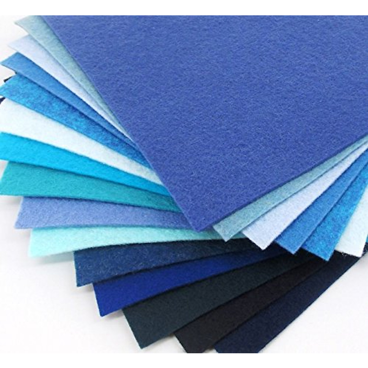 15 Blues 9X12 inch Merino Wool Blend Felt Sheets Collection - OTR felt