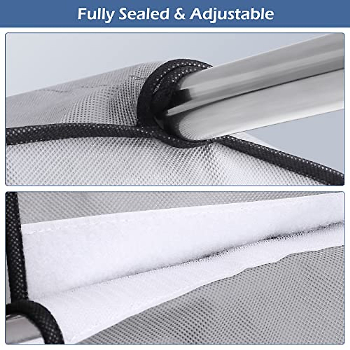 MISSLO 1 Pack 43" Hanging Garment Bags for Storage + 1 Pack 2 Shelves Clothing Racks for Hanging Clothes