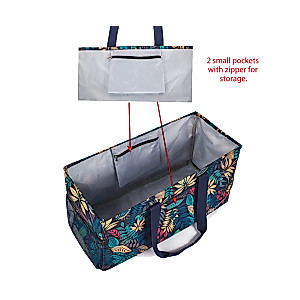 YELAIYEHAO 2 Large Utility Tote Bag, Foldable Collapsible Tote1 bag for Storage Pool Beach Shopping picnic laundry gym utility Luggage