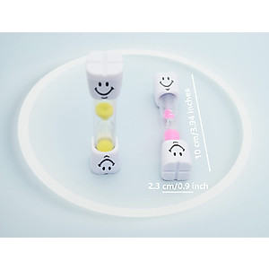 Yuronam 2 Minute Sand Timer Set, 8 Pack Colorful Smiley Hourglass Timers for Kids Proper Tooth Brushing