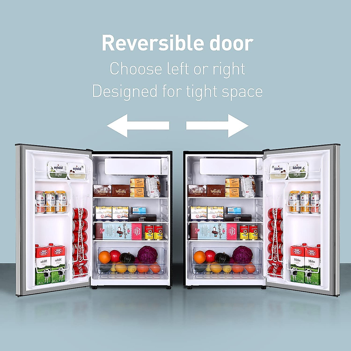 4.5 Cu.Ft Compact Fridge Mini Refrigerator with Freezer Small Refrigerator Auto Defrost,Super Quiet,6 Adjustable Mechanical Thermostat,Energy Saving,LED Inside for Room Dorm Office (Black)