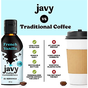 Javy Coffee Concentrate Bundle - Cold Brew Coffee, Perfect for Instant Iced Coffee, Cold Brewed Coffee and Hot Coffee - Original & Vanilla
