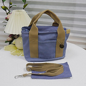 Crossbody Canvas Tote Satchel Bag for Women Shoulder Bag Multi-pockets Zipper Purse Handbag,Hobo Bag,Everyday Bag