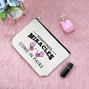 Twin Mom Gift Makeup Bag Pregnancy Announcement Gift Mom of Twins Gift First Time Mom Gift Mommy To Be Gift Travel Cosmetic Bag New Mother Birthday Mothers Day Gift Baby Announcement Gift Zipper Pouch