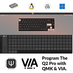 Keychron Q2 Pro Full Metal RGB QMK/VIA Wireless Bluetooth Custom Mechanical Keyboard, Programmable Knob KSA Double-Shot PBT Keycaps, Hot-Swappable K Pro Banana Switches for Mac Windows Linux - Black