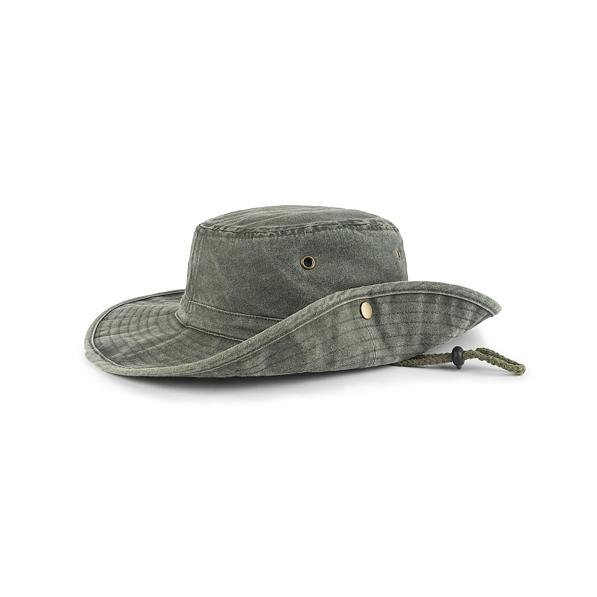 Zylioo XXL Washed Boonie Hats,Size 8 Travel Sun Hats for Hiking Camping Safari,Oversized Fitted Fishing Hat 64cm Army Green