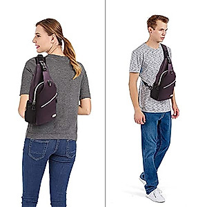 MOSISO Mini Sling Backpack,Small Hiking Daypack Travel Outdoor Casual Sports Bag, Purple