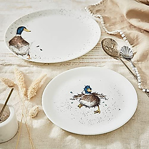 Portmeirion Royal Worcester Wrendale Designs Coupe Plate | 8 Inch | A Waddle And A Quack Duck Motif | Small Plate for Salad, Appetizers, or Dessert | Made of Fine Bone China | Dishwasher Safe