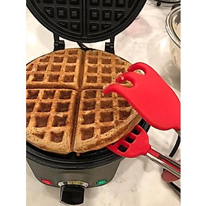 Waffles Batter Dispenser n Waffle Tongs Combo Set,Get Perfectly Fluffy Waffles Every Time! Batter Measuring Separator for Pancakes, Cupcake, Muffin Quick Filling Cookie Batter