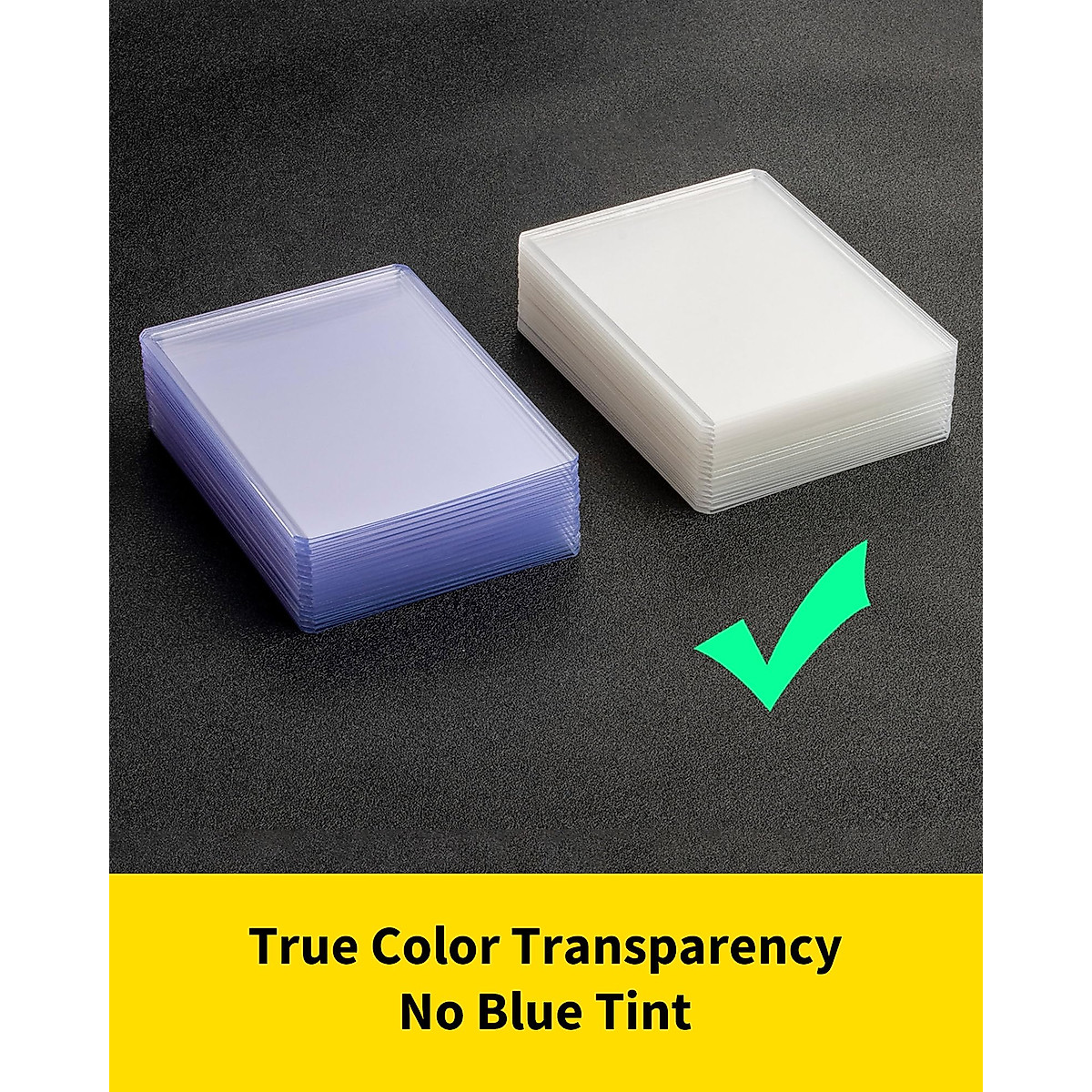 HYARUAT 100 Pack Clear Top Loaders (35pt) and 100 Pack Penny Sleeves Combo for Maximum Card Protection