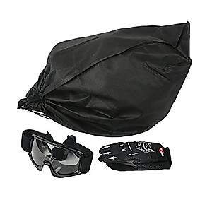 Tengchang DOT Youth Kids ATV Motocross Dirt Bike Black Skull Helmet w/Goggles+Gloves(L)