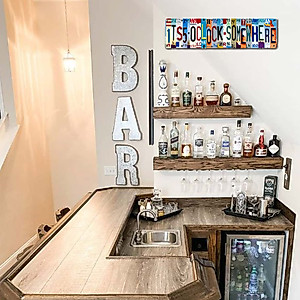 Bar Signs For Home Bar Decor Its 5 O'Clock Somewhere Sign Funny Metal Tin Sign Outdoor Bar Accessories Vintage Surfboard Decor Street Signs For Bedroom Bar Wall Decor Garage Decor It'S Five O'Clock