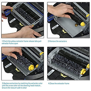 Garbage fighter Replacement Parts for iRobot Roomba 600 Series 690 980 670 660 651 650 630 614 595 585 564 552, 2 Pairs Bristle and Flexible Beater Brush, Vacuum Cleaner Kit