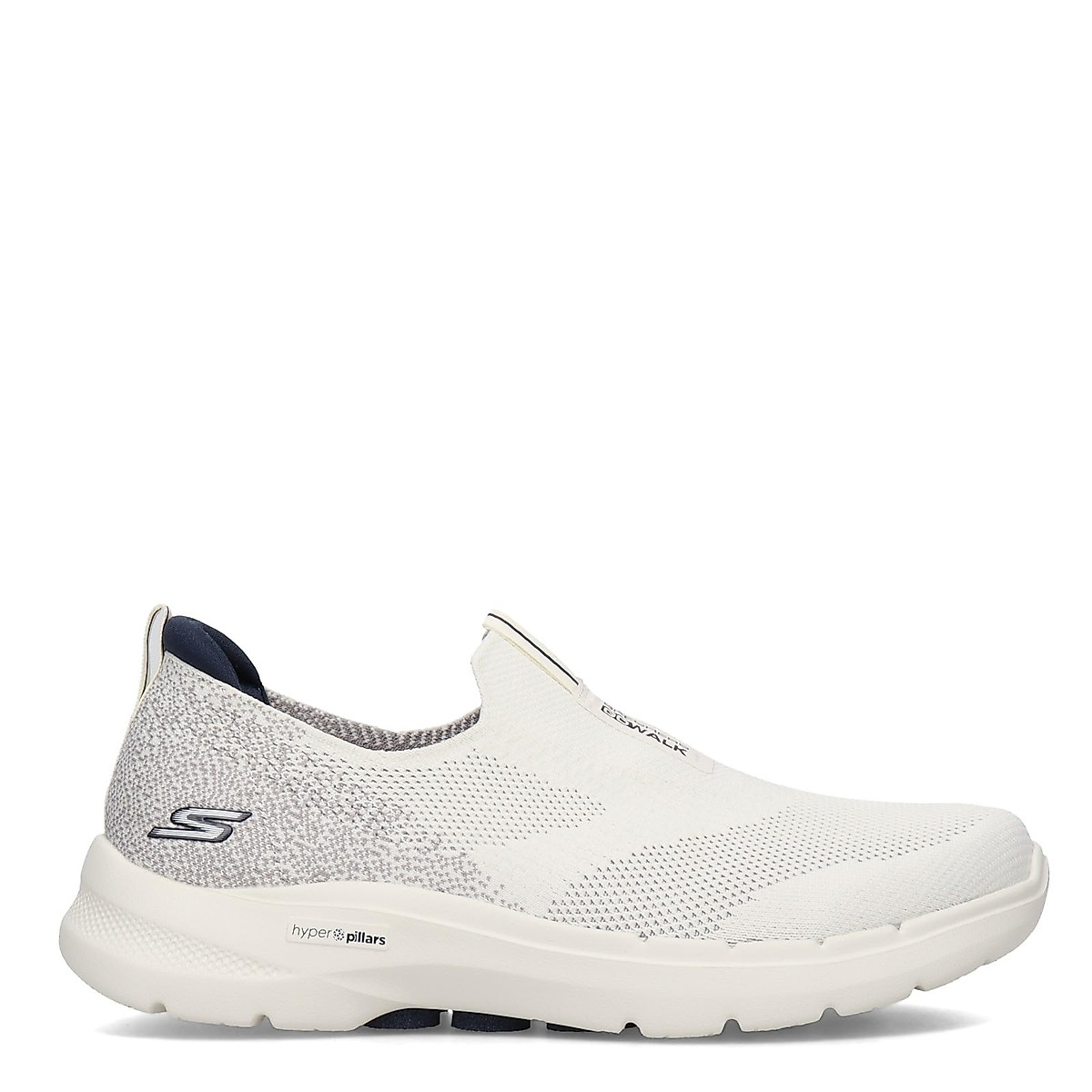 Skechers mens Gowalk 6 - Stretch Fit Slip-on Athletic Performance Walking Shoe, White/Navy, 9.5 US