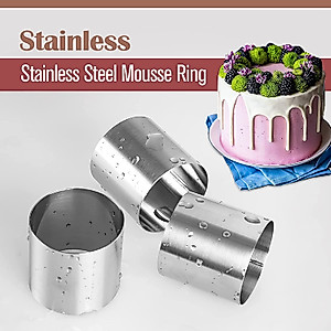 Gldw 15 Pieces Round Cake Mold, Stainless Steel Mousse Mold Rings Biscuit Cutter Cake Kitchen Baking Pastry Tool for Cookie, Tart, Fondant, Donuts, Omelette (1.97 inch)