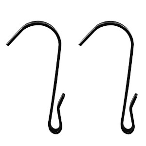 Piutouyar 20 Pack S Shaped Hanger Hooks, Black J Shaped Hook Stainless Steel Clip-on Hook Heavy Duty Hanging Hooks for Home Kitchen Bedroom