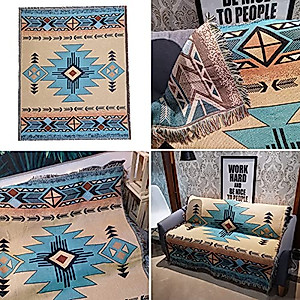 Hopstar Aztec Throw Blanket Navajo Indian Blankets and Throws Boho Western Decor Couch Cover Blanket for Bed Sofa Living Room Beach Travel 51"x63"