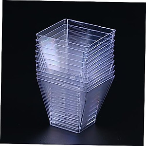 HAKIDZEL 50PCS mini appetizer cups clear cups for party square parfait appetizer cups square tumbler cups disposable snack bowl clear dessert cup mini plastic containers tableware ice cream