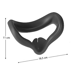 TNE Face Cushion Cover, Lens Pad, Thumbstick Cap for Oculus Quest 2 | Accessories Include Silicone Face Cover, Lens Dust Protector, Controller Thumb Grips for Quest 2 Virtual Reality Headset (Black)