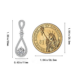 Infinity Dangle Earrings for Wedding - Womens Sterling Silver Open Teardrop Cubic Zirconia Crystal Bridal Earring for Bride Bridesmaids Mother of Bride Rhinestone Drop Earrings for Party Prom