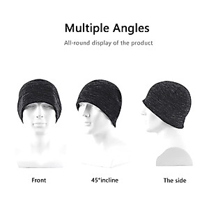 CHOWMI Winter Skull Cap Hat Thermal Stretchable Cycling Cap Polar Fleece Beanies Head Warmer for Men Women (Hemp Black)…