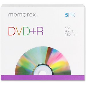 Memorex Dvd Plus R 4.7 Gb Cake Box 5/Pack