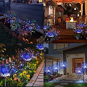 Nantala Solar Firework Lights, Outdoor Solar Garden Lights Waterproof,8 Lighting Modes 120 LED Twinkling and Steady, Suitable for Gardens, courtyards, Parties, Flowerbed (2 Pack, Colorful)