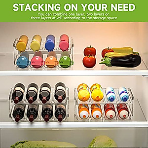 ZIJUND Water Bottle Organizer for Cabinet, 2 Pack Stackable Plastic Water Bottle Holder, Wine Racks for Kitchen Pantry Organization and Storage, Holds 8 Bottles