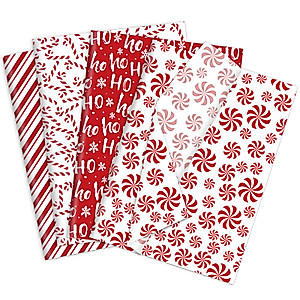 JarThenaAMCS 100 Sheets Christmas Tissue Paper Red White Art Tissue Candy Cane Stripe Wrapping Paper for Xmas Winter DIY Crafts Gift Packing, 14 x 20 Inch