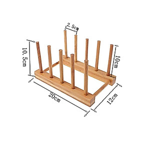 YWSHF Bamboo Wooden Dish Rack Dishes Drainboard Drying Drainer Storage Holder Stand Kitchen Cabinet Organizer for Dish/Plate/Bowl/Cup/Pot Lid/Book